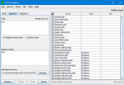 Search and Replace text in multiple files at once using FAR software
