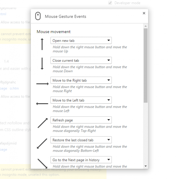 Best Chrome extensions to setup Mouse Gestures