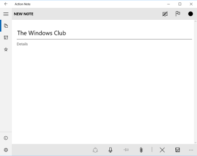 Use Action Note to create Notes with Windows 10 Action Center integration
