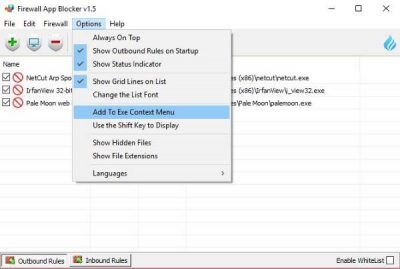 Firewall App Blocker make using Windows Firewall very easy