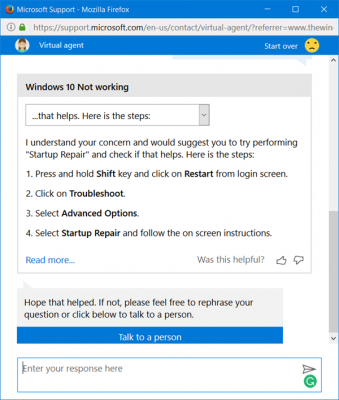 Microsoft Virtual Support Agent will help you solve your problems