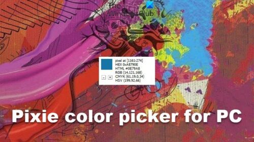 Pixie: Identify HTML, HEX, RGB, CMYK, HSV values of color