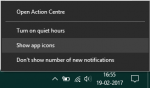 How to Show or Hide App icons in the Action Center icon in Windows 10