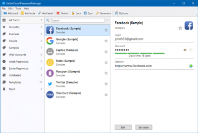 SafeInCloud Password Manager: Synchronize Database with Cloud account
