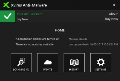 Xvirus Anti-Malware for Windows: Run alongside main antivirus