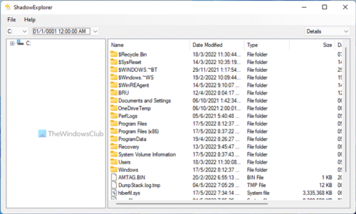 Access and restore Shadow Copies using ShadowExplorer on PC