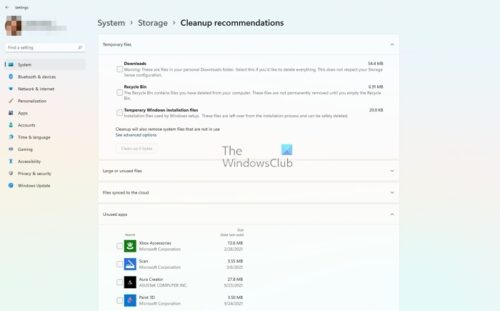Delete files and Clean up your Hard Disk via Windows Settings