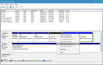 How to create Mirrored Volume in Windows 11