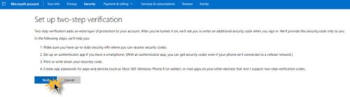 How to enable 2-step verification in Microsoft Account