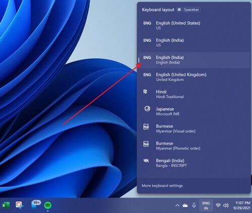 Indian Rupee Currency Symbol; Use keyboard shortcut in Windows 11