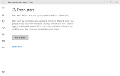 How to use Fresh Start feature in Windows 10