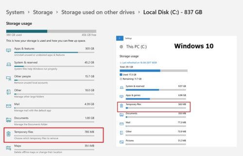 Delete files and Clean up your Hard Disk via Windows Settings