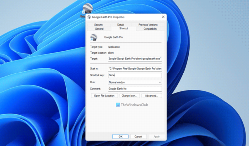 Create a keyboard shortcut for any program in Windows 11/10