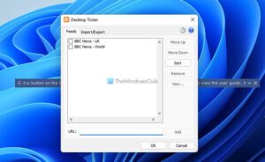 Desktop Ticker: Read RSS feeds directly on your Windows desktop