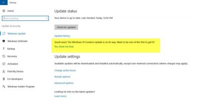 How to disable Windows Upgrade notice in Windows Update