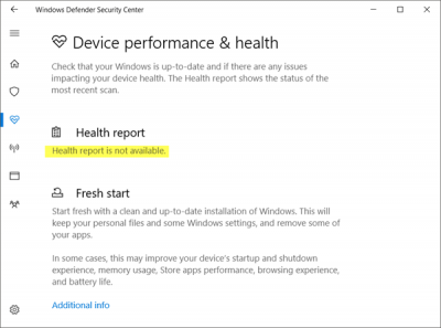 Health Report is not available in Windows 11/10