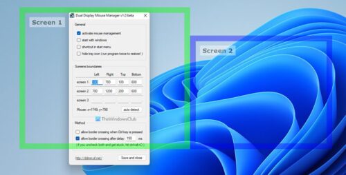 Control mouse movement between multiple monitors in Windows 11/10
