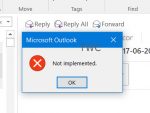 Fix Not Implemented error in Outlook on Windows