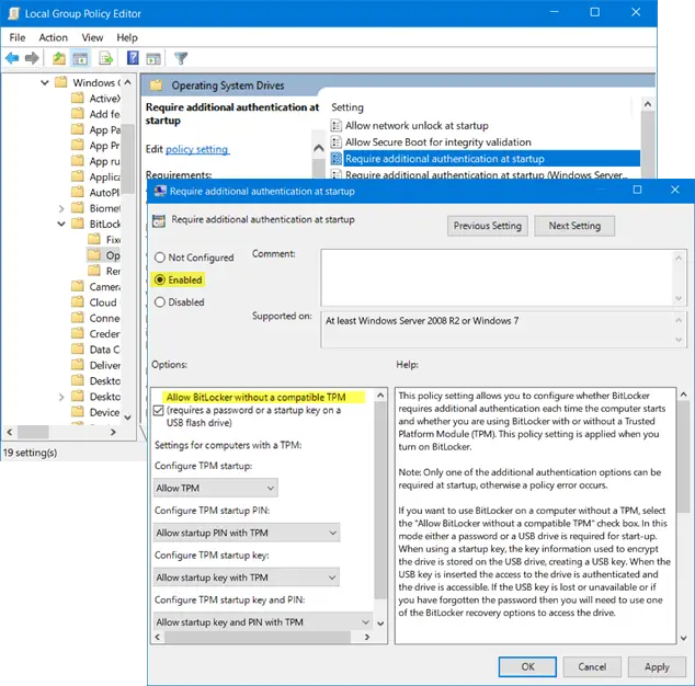 This Device Cant Use A Trusted Platform Module Bitlocker Error