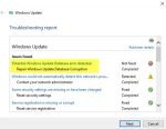 Potential Windows Update Database error detected in Windows 10