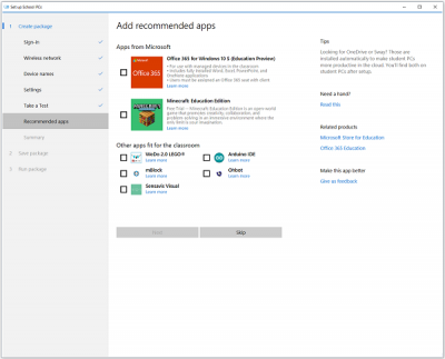 Use the Set up School PCs app to setup Windows PCs in Schools