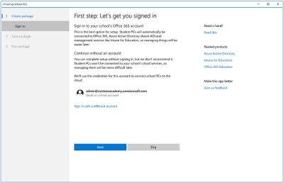Use the Set up School PCs app to setup Windows PCs in Schools