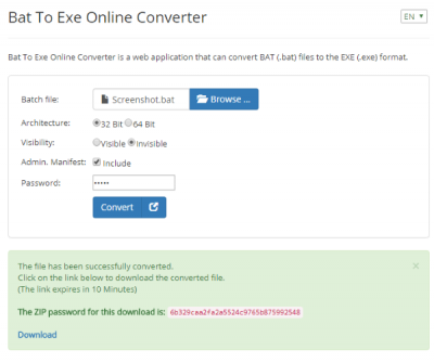 How to convert BAT to EXE file on Windows PC