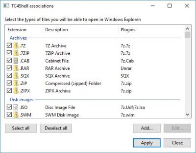 TC4Shell lets you open all archive formats directly in File Explorer