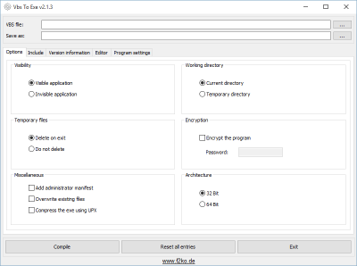 Convert VBS to EXE using Online tool or VBScript converter software