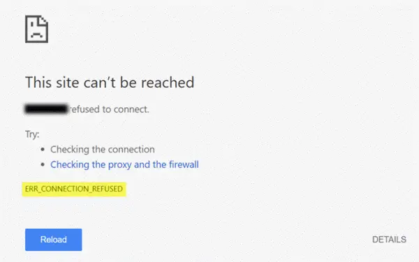 ERR_CONNECTION_REFUSED error in Google Chrome ERR_CONNECTION_REFUSED error in Google Chrome