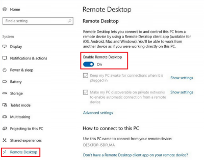 How to enable Remote Desktop Connection in Windows 11