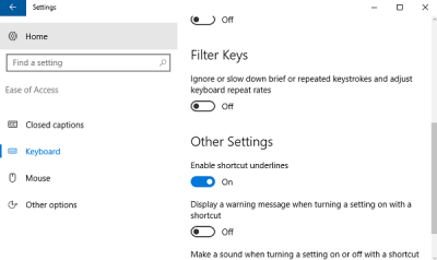 Underline and Highlight Menu Shortcut Keys in Windows 11