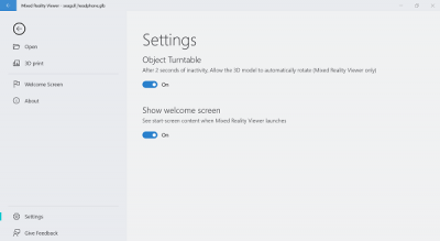 Mixed Reality Viewer app in Windows 10