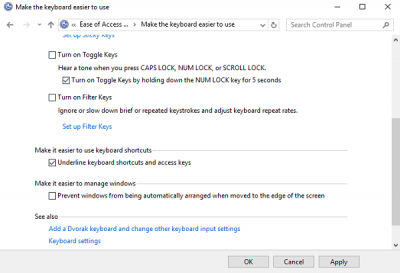 Underline and Highlight Menu Shortcut Keys in Windows 11