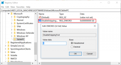 Enable or Disable Snipping Tool or Print Screen in Windows 11