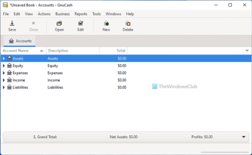 GnuCash is a free accounting software for Small Business for PC
