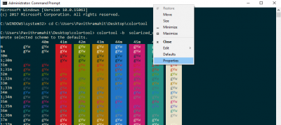 Change color scheme of Command Prompt - Microsoft ColorTool