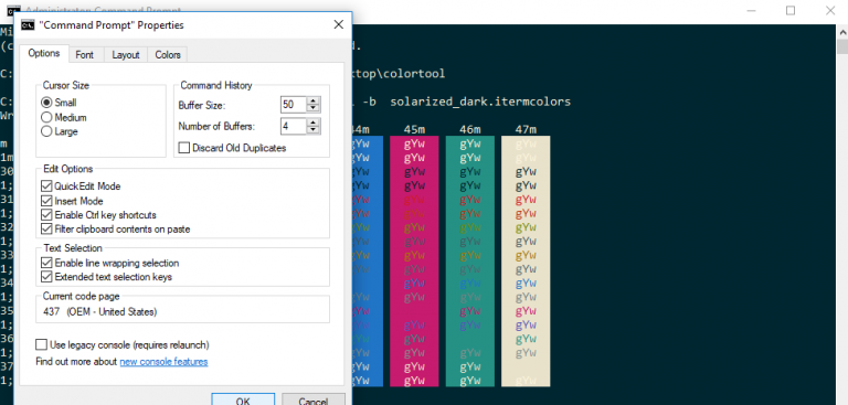 Change color scheme of Command Prompt - Microsoft ColorTool