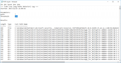 TLPD long file path finder to detect files with long paths on Windows
