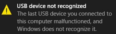 USB-C not working, charging or recognized on Windows 10