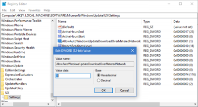 Download updates over metered connection - Turn On or Off