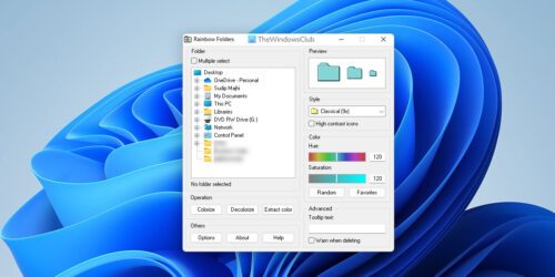 Free software to change Folder icon color in Windows 11