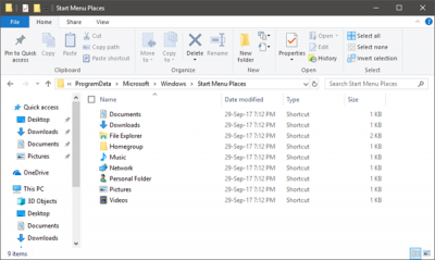 Choose and show select Folders on Start Menu in Windows 11/10