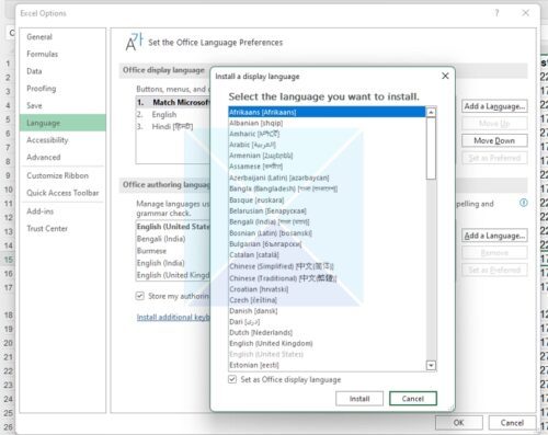 How to change Language in Microsoft Office