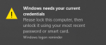 Windows needs your current credentials error on Windows 11/10