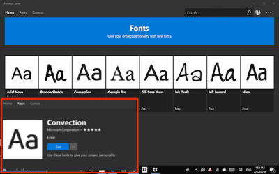 Windows 10 Font Settings: How to download Fonts from Microsoft Store