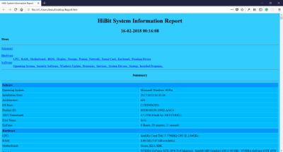 HiBit System Information for Windows: View hardware & software information