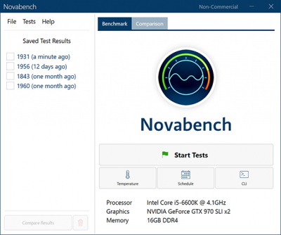 Novabench Benchmark Software for Windows 11