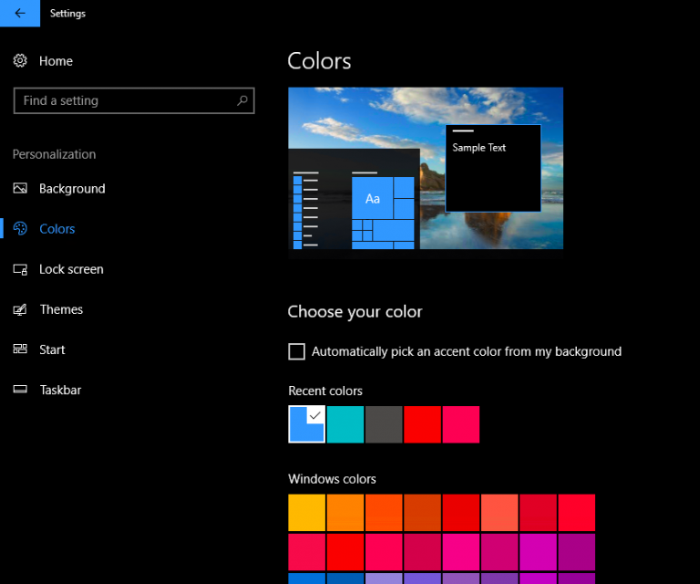 Customize Windows 10 Backgrounds, Colors, Lock screen, Themes