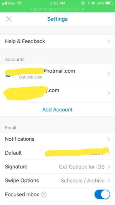 Add multiple accounts in Outlook app for Android and iPhone